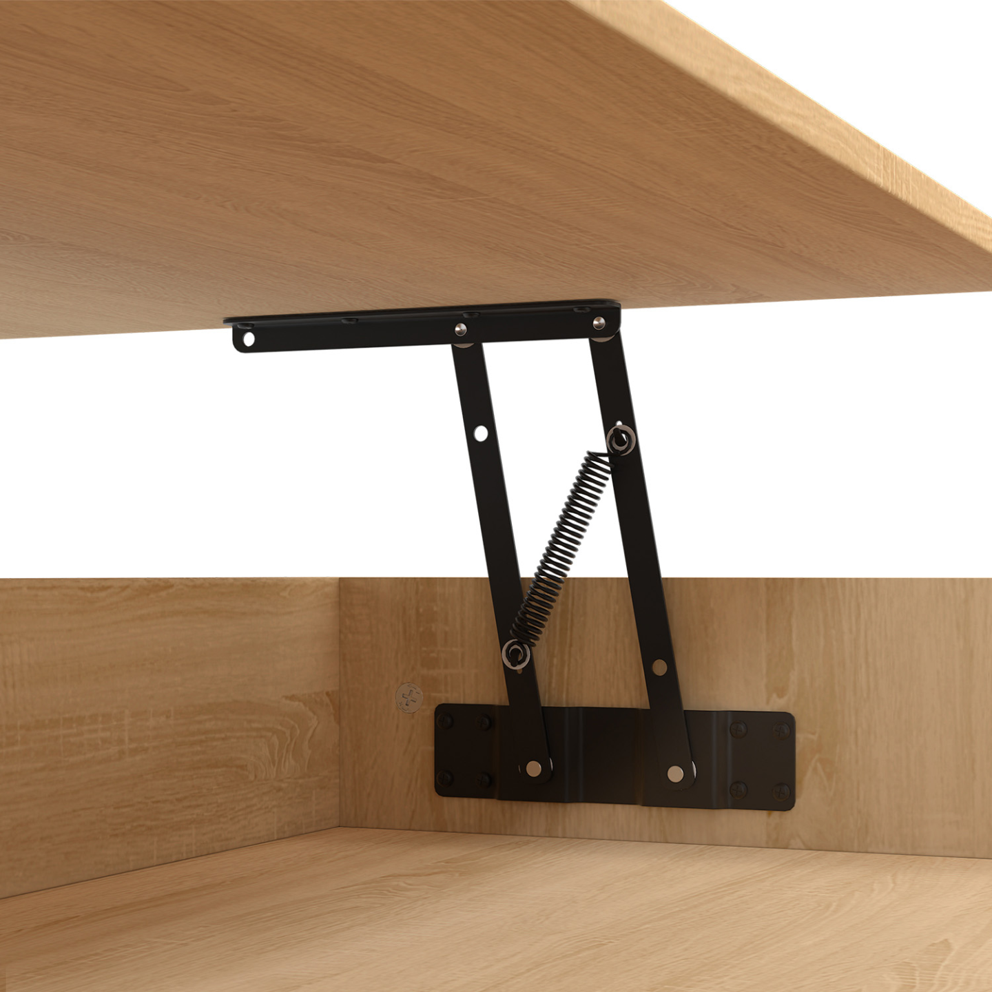 Table de salon relevable bois et blanc - EDEN | ID Market