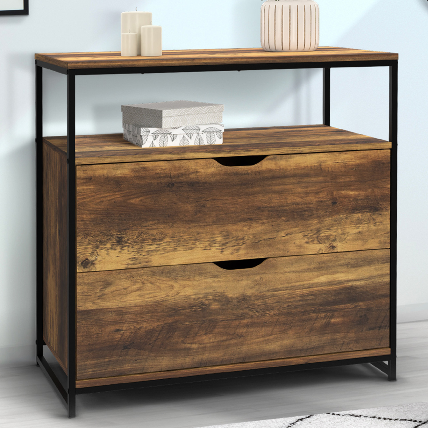 Industriële ladekast met 2 lades - HAWKINS | ID Market