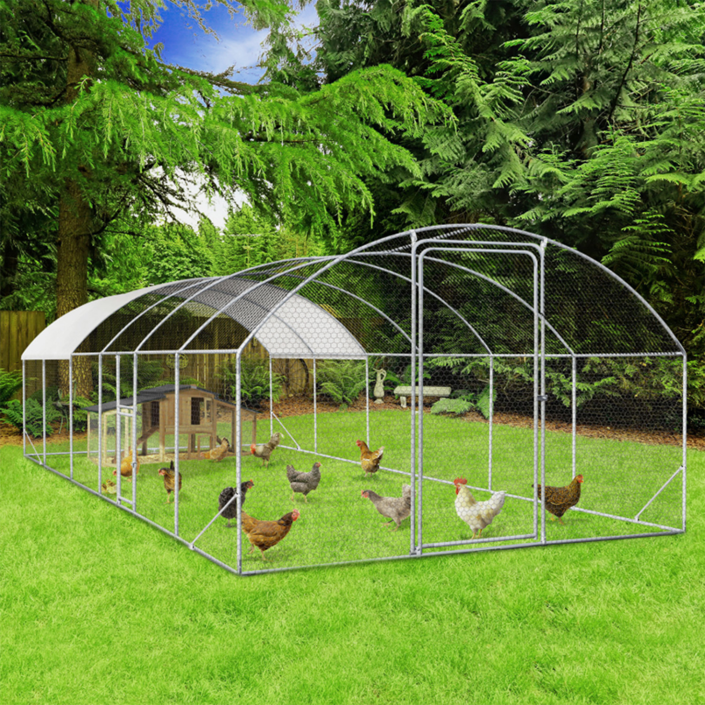 Volière extérieur - Enclos pour poules pas cher - IDMarket.com