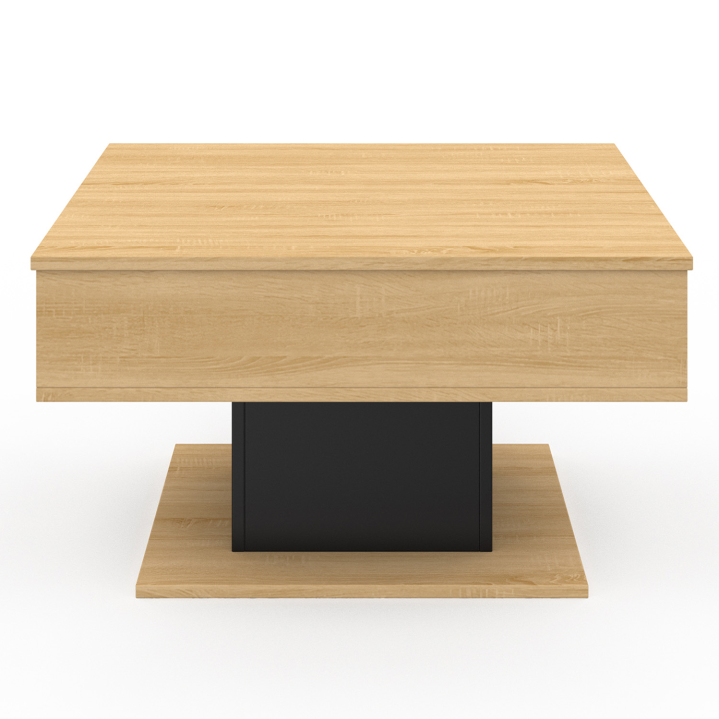 Table basse carrée bois et noir avec plateau relevable - EDEN | ID Market