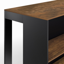 Table de bar îlot bois noir et plateau foncé - JUNO | ID Market