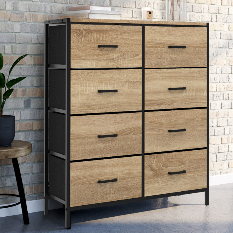 Commode 8 tiroirs métal et bois design industriel en tissu - UTAH | ID ...