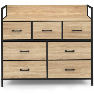 Commode 7 tiroirs métal et bois design industriel — UTAH | ID Market