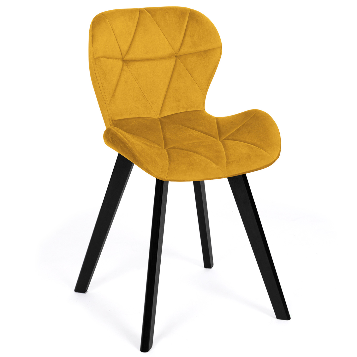 Lot de 4 chaises en velours mix color bleu, gris, jaune - ROBINE | ID ...