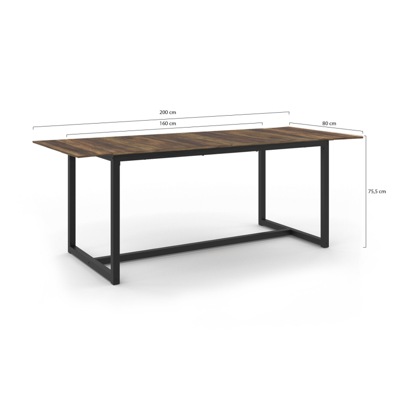 Table à manger rectangle extensible pour 6-10 personnes bois foncé ...