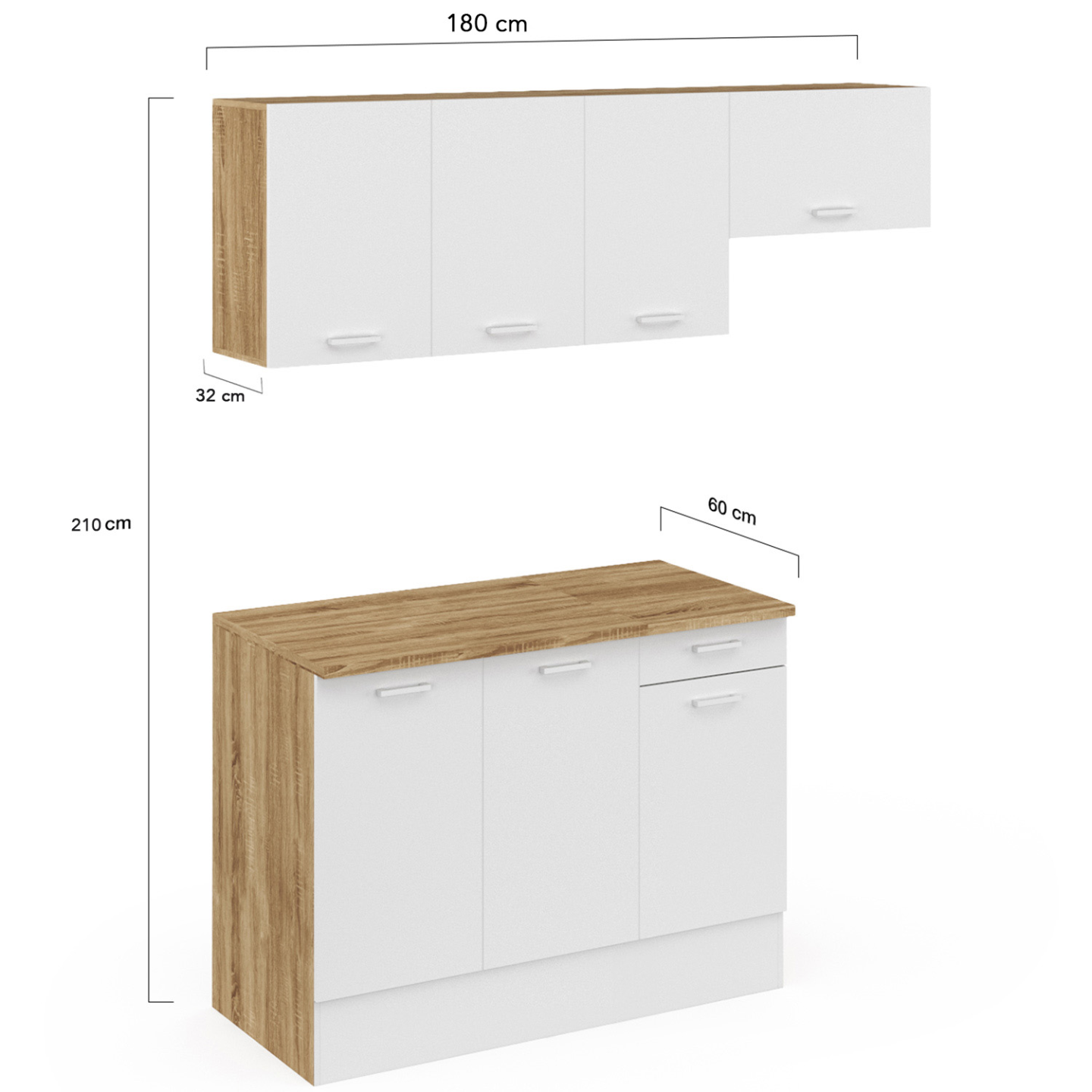 Meuble Bas Cuisine 180 Cm Avec Plan De Travailnull