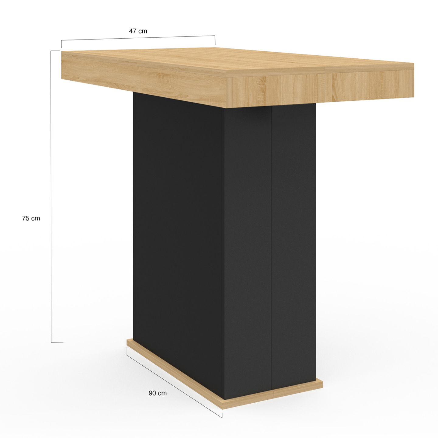 Table console extensible 10 personnes bois et noir - EDEN | ID Market