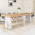 Table console extensible 10 personnes bois et blanc - EDEN | ID Market