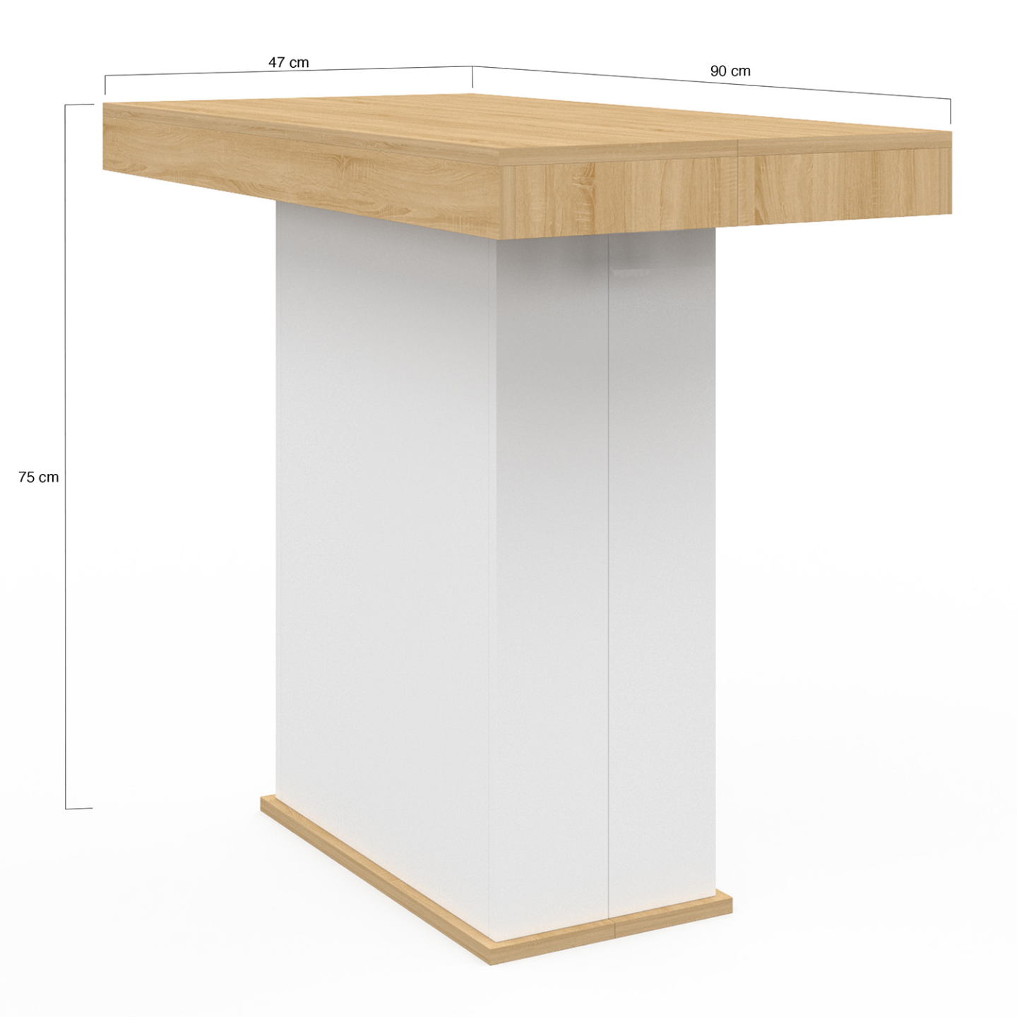 Table console extensible 10 personnes bois et blanc - EDEN | ID Market