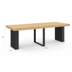 Table console extensible 10 personnes bois et noir - EDEN | ID Market