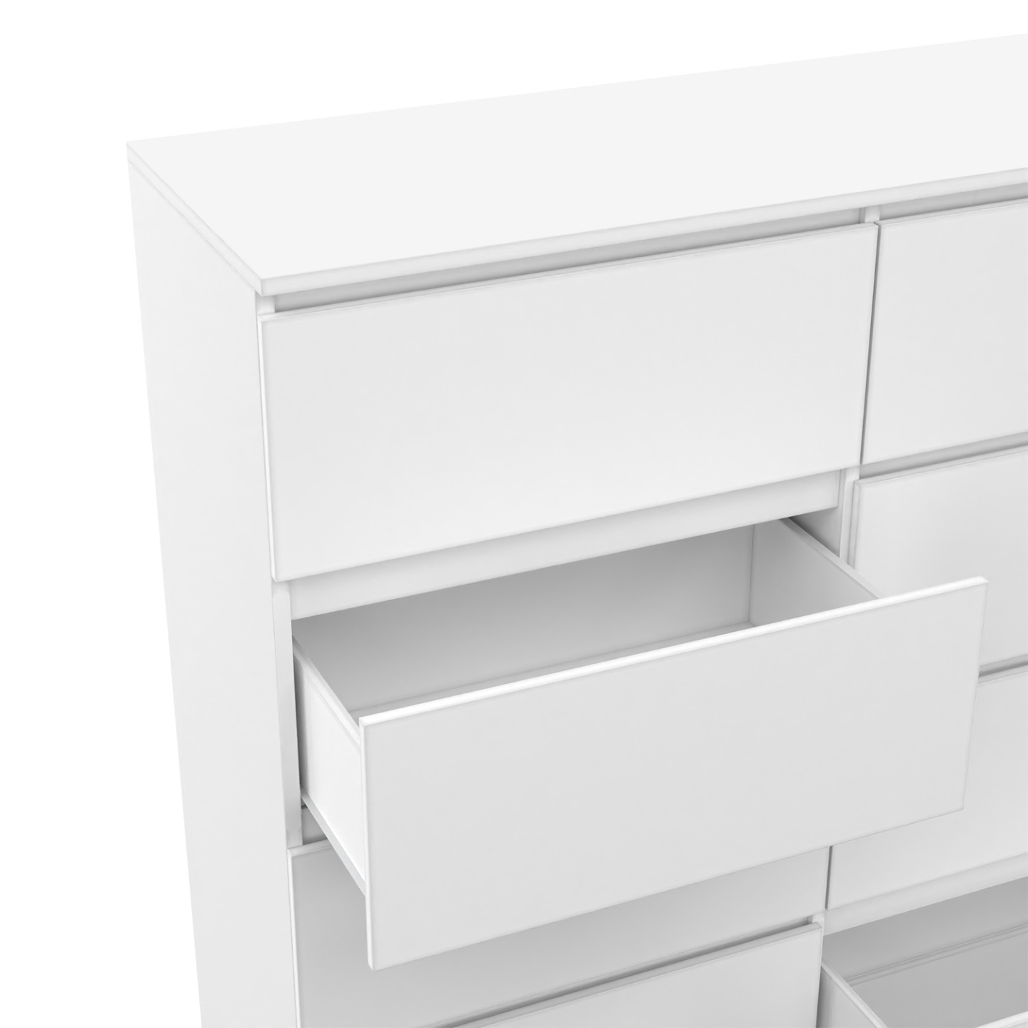 Commode 8 tiroirs bois blanc 110 cm maxi rangement - TOMI | ID Market