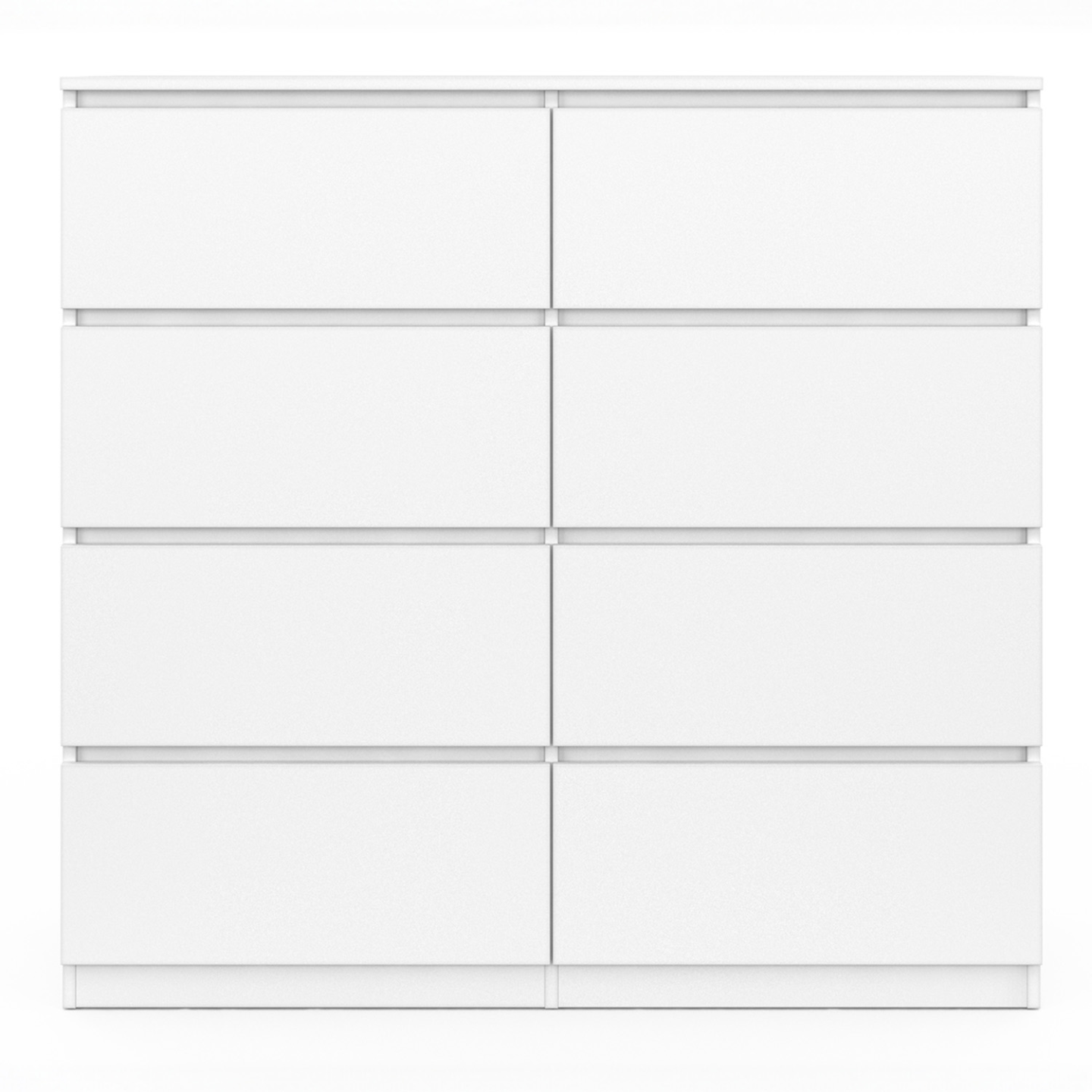 Commode 8 tiroirs bois blanc 110 cm maxi rangement - TOMI | ID Market