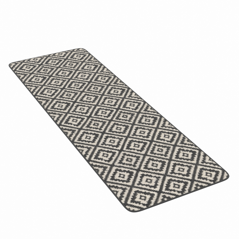 Tapis intérieur gris et blanc pour entrée et couloir - CARAIBA | ID Market