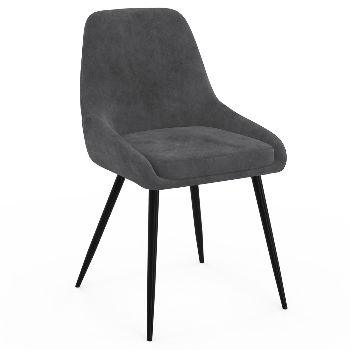 Chaises avec accoudoirs en velours gris foncé x6 - THALYA | IDMarket