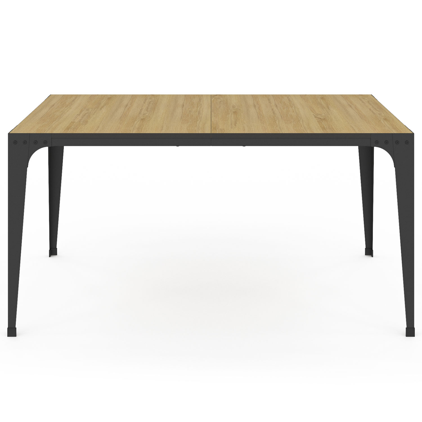 Table à manger industrielle rectangle 8 personnes bois et noir - NELLY ...