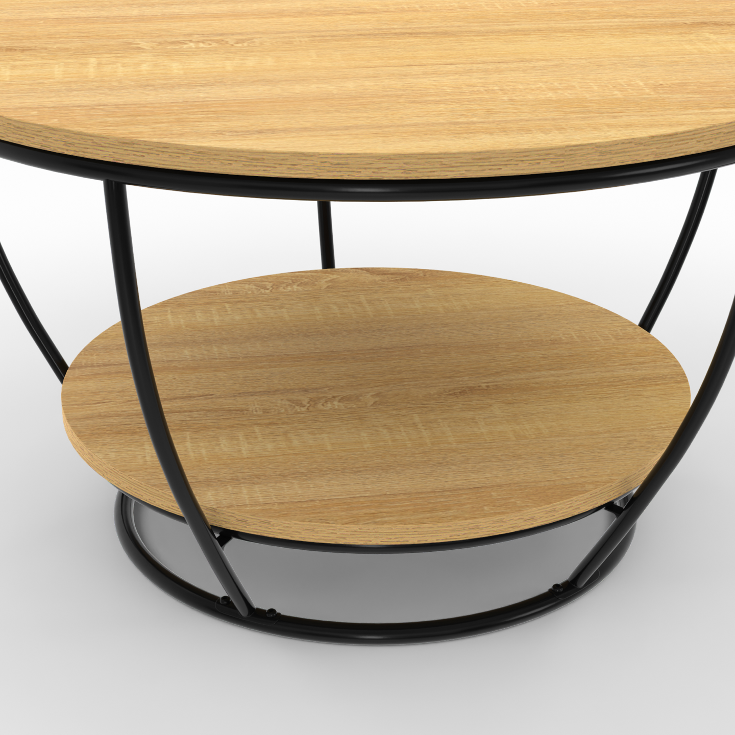 Table basse filaire ronde double plateau design industriel - DETROIT ...