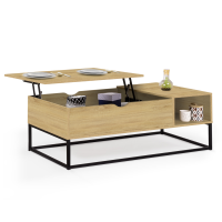 Mesa de centro rectangular elevable con almacenaje de diseño industrial - DETROIT | ID Market