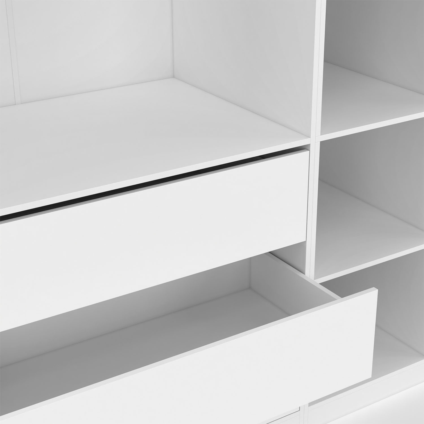 Dressing modulable blanc avec 1 penderie, 7 étagères et 3 tiroirs ...