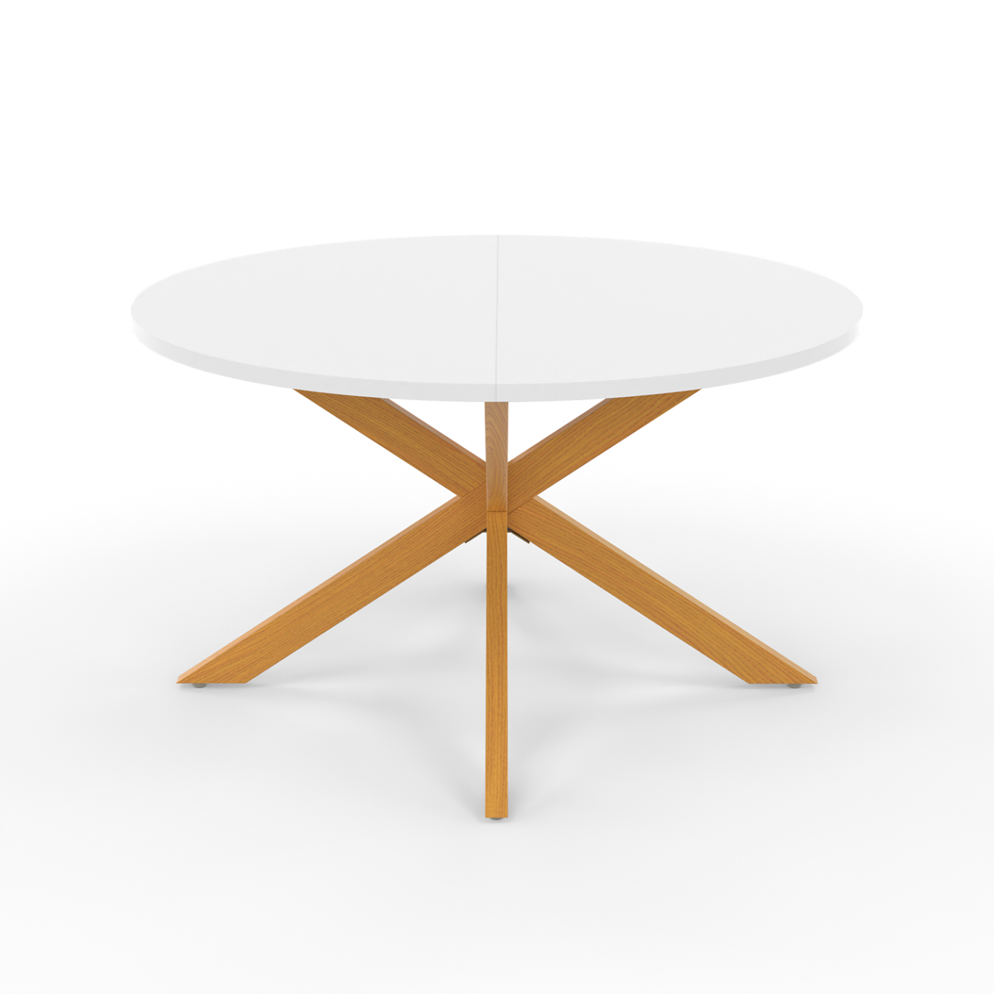 Table basse ronde blanche et bois 70 cm pied araignée - GISELE | ID Market