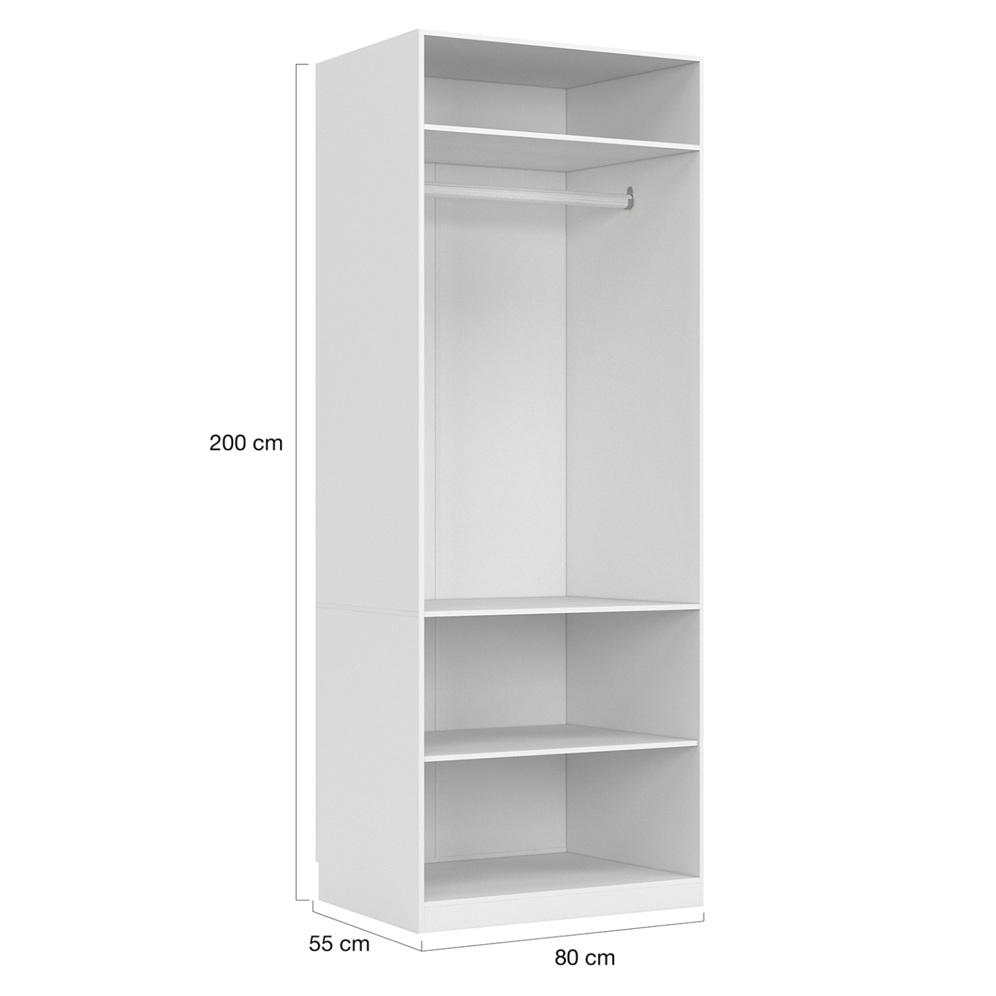 Dressing modulable blanc 3 modules 200x55x200 cm - TAYLOR | ID Market