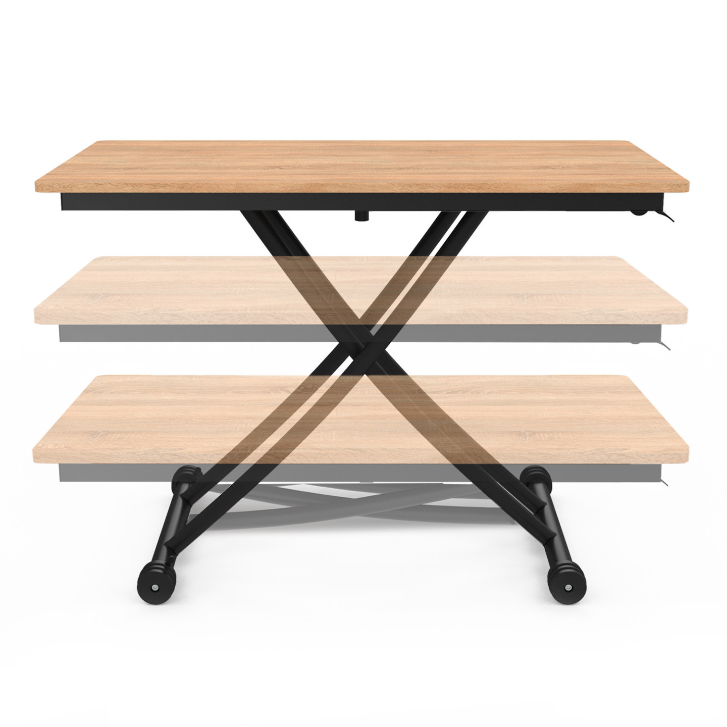 Table basse relevable en table à manger design industriel - URBANA | ID ...