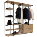 Dressing ouvert modulable industriel 170 cm 2 tiroirs - DETROIT | ID Market