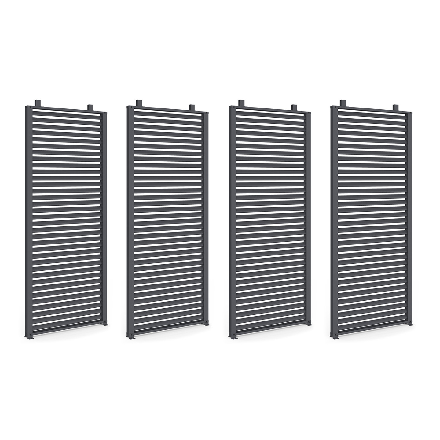 Pergola persienne gris anthracite avec toit rétractable et 4 pans ...
