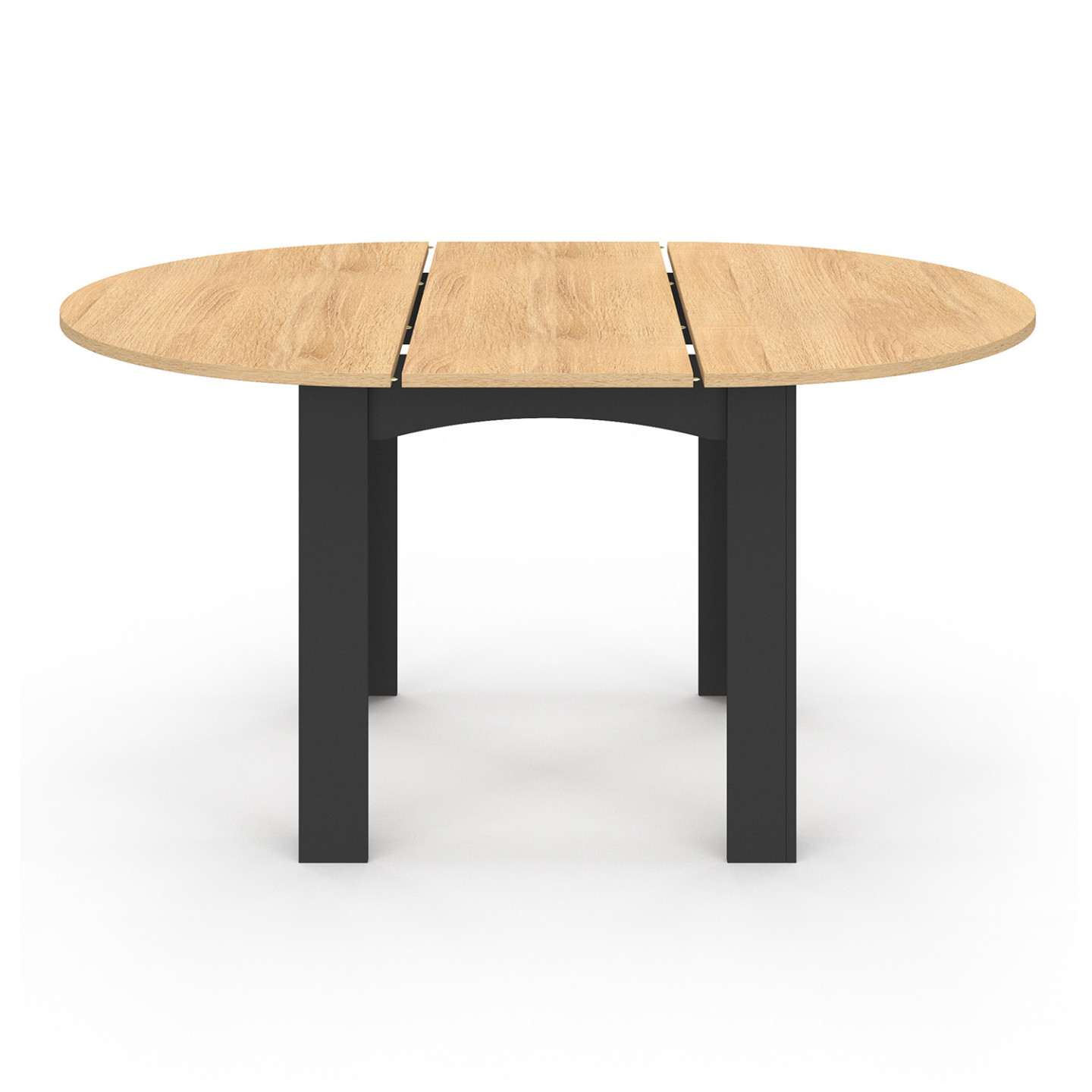 Table ronde extensible 4-8 personnes noir et bois - DONA | ID Market