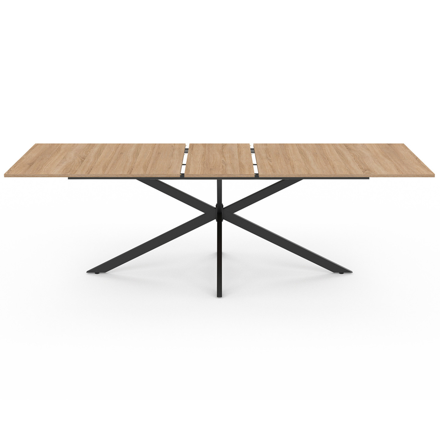 Table à manger rectangle extensible 10-12 personnes bois et noir - ALIX ...