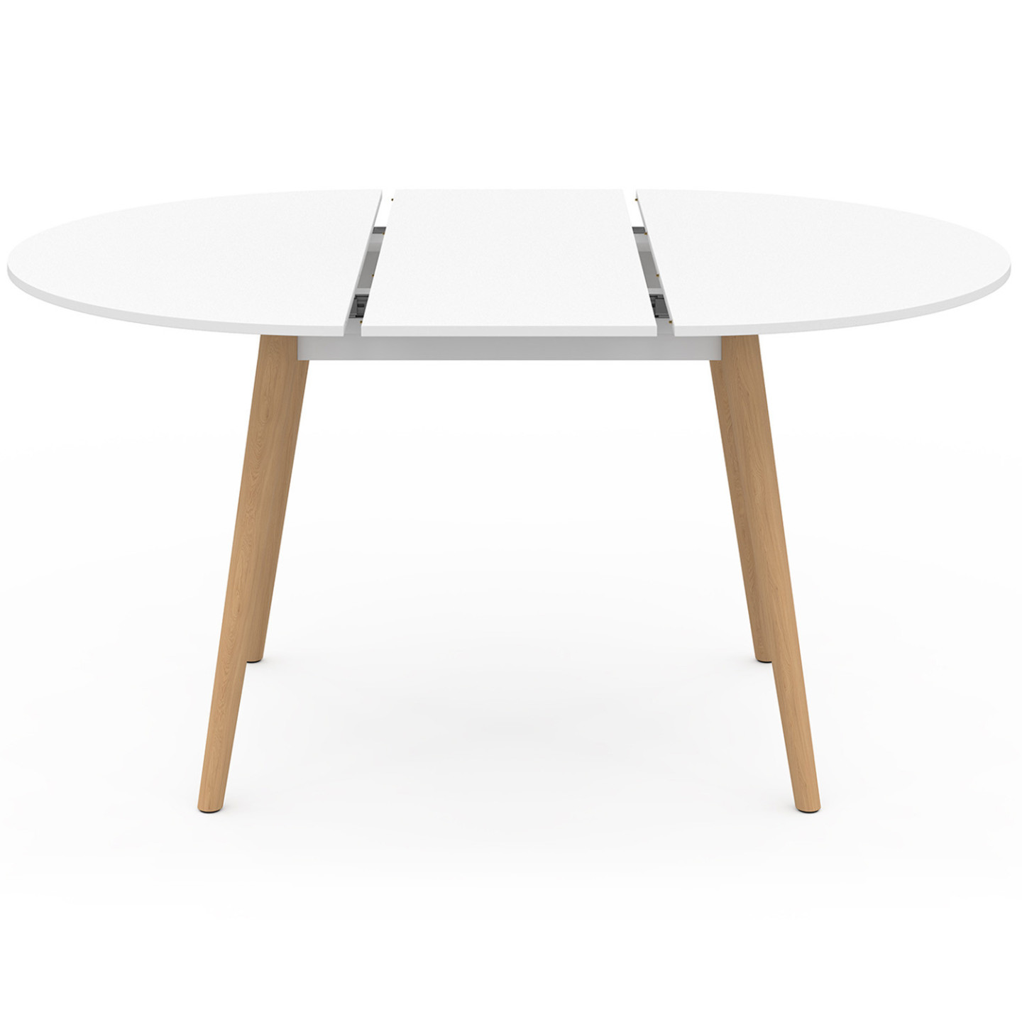 Table à manger extensible ronde 4-8 personnes bois et blanc 110-150 cm ...