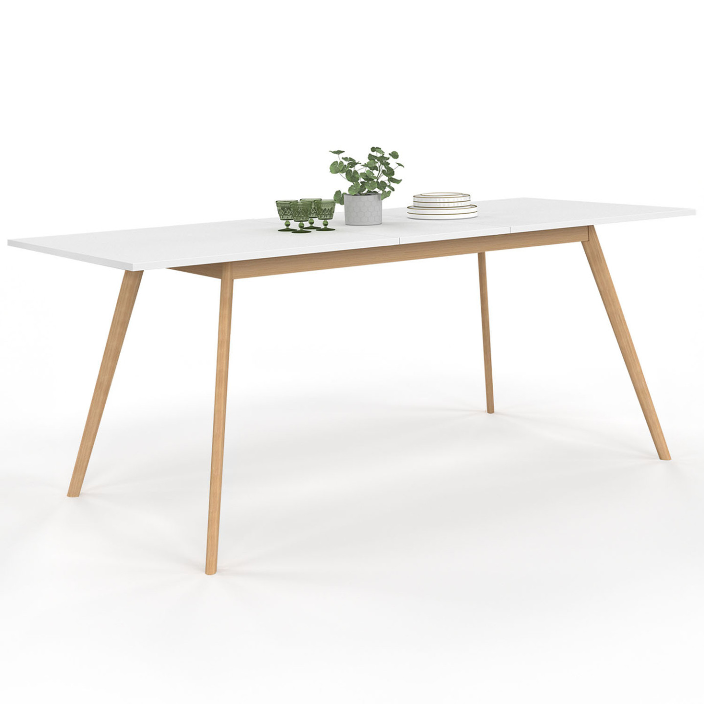 Table scandinave extensible blanche 6-10 personnes pas cher | ID Market