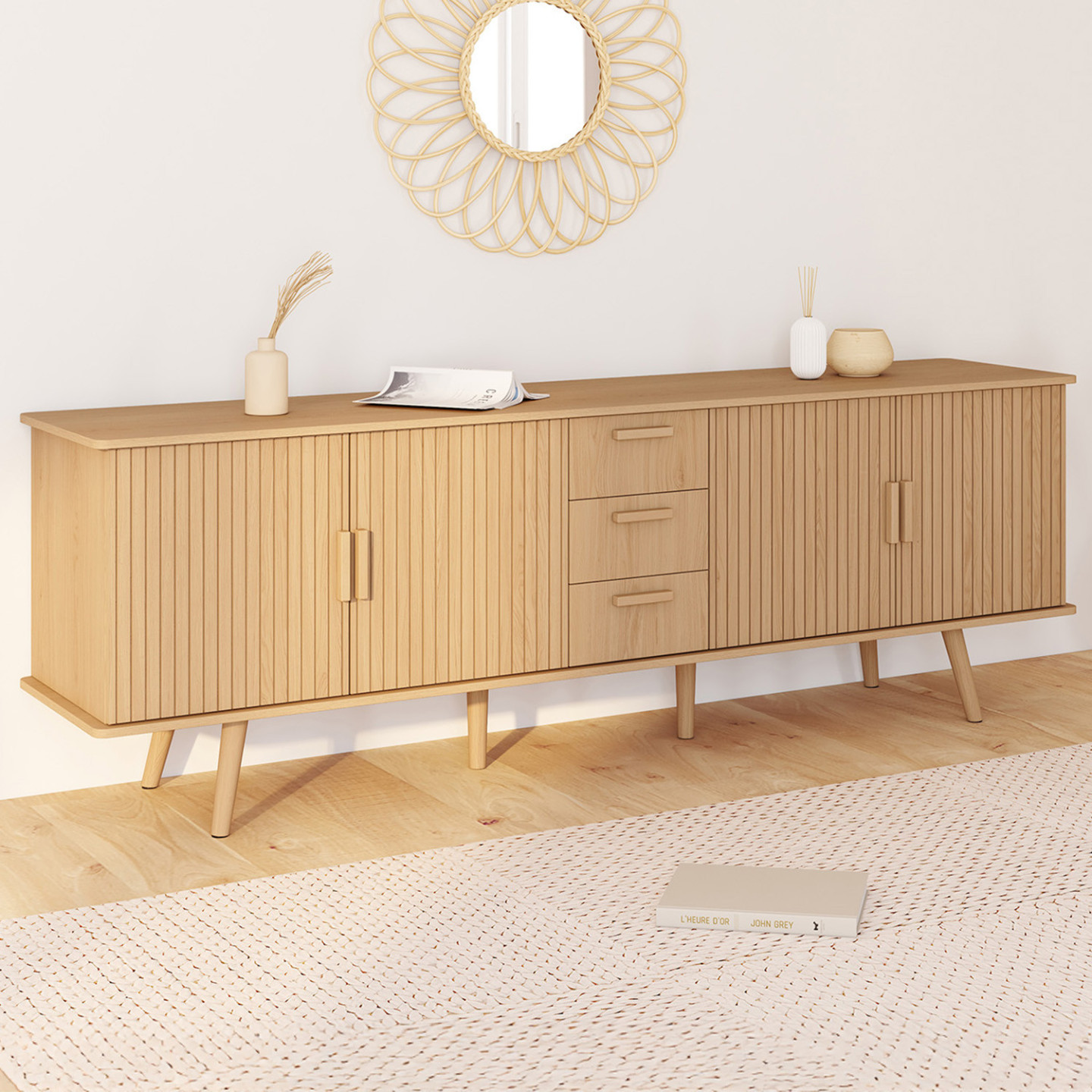 Sideboard 180 cm XXL mit 4 Türen und 3 Schubladen - JULIETTE | JULIETTE ...