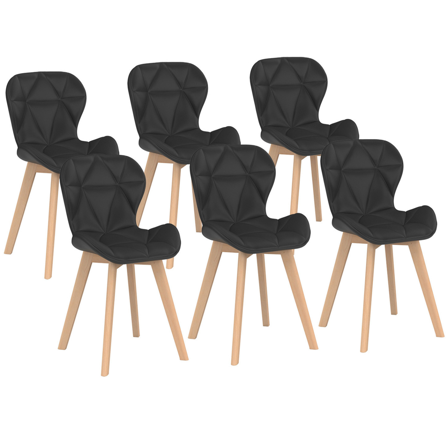 Moderne zwarte stoelen met houten poten voor design eetkamers - ROBINE ...