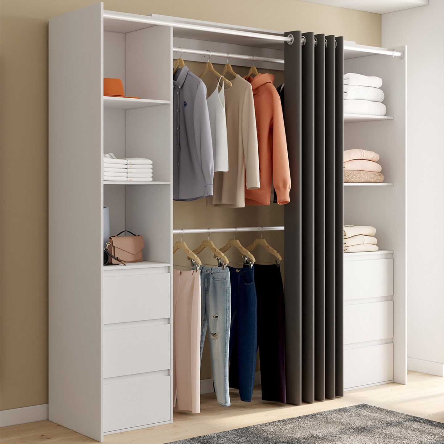 Ausziehbare Schubladen Nachrusten Kleiderschrank