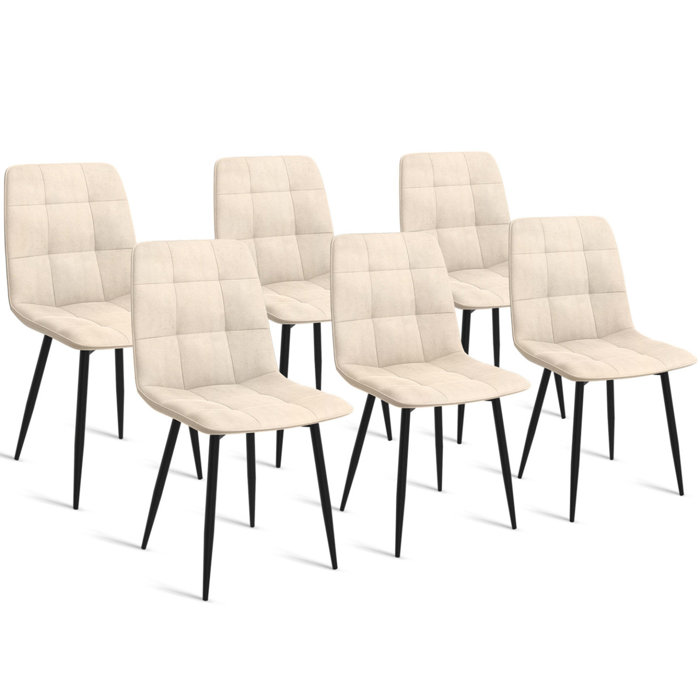 Chaises en velours beige pas cher pour salle à manger - MILA | ID Market
