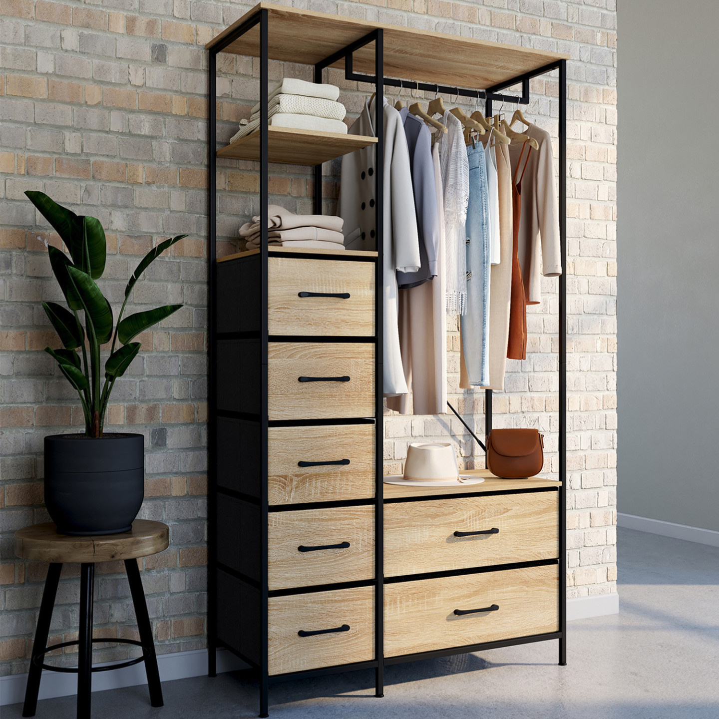 Erstaunlich Kleiderschrank Holz Und Stoff Fotosnie5429