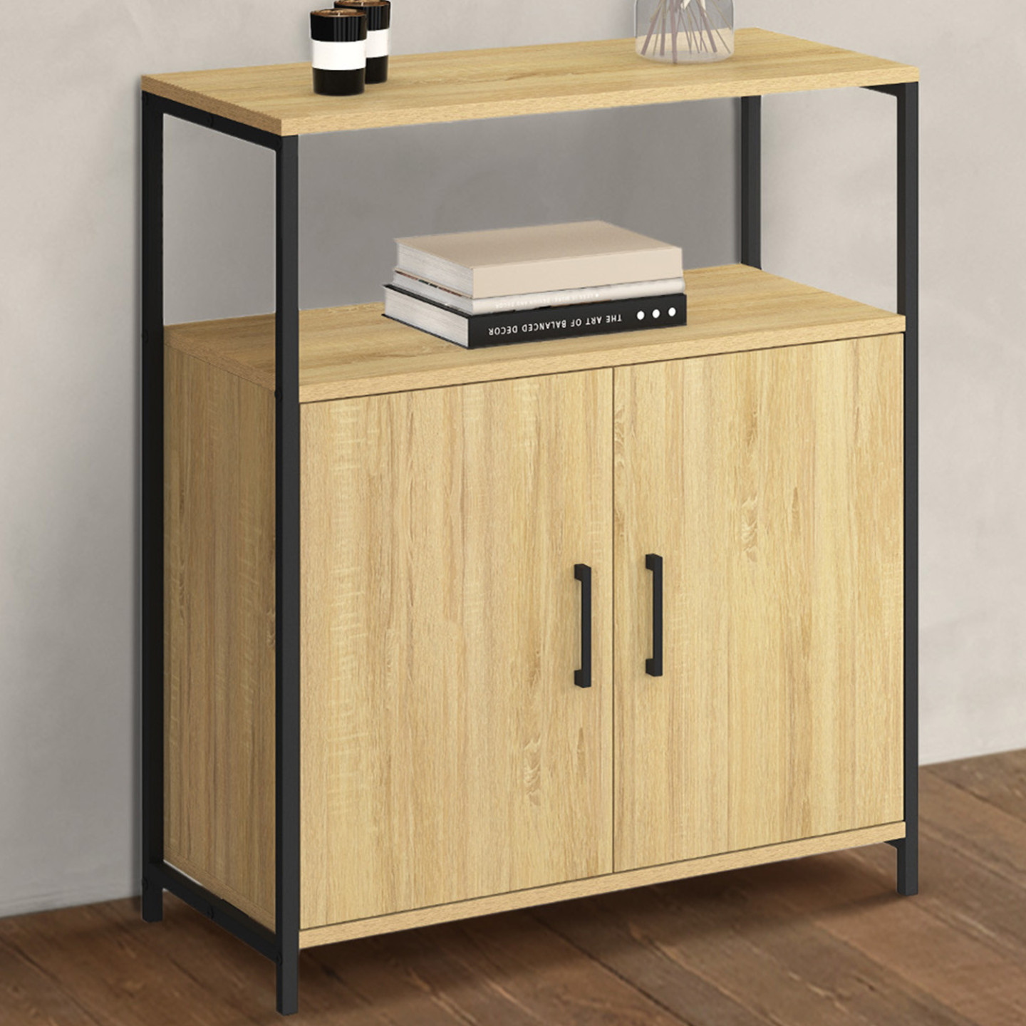 Dressoir met 1 nis en 2 deuren, 70 cm, industrieel ontwerp - DETROIT ...