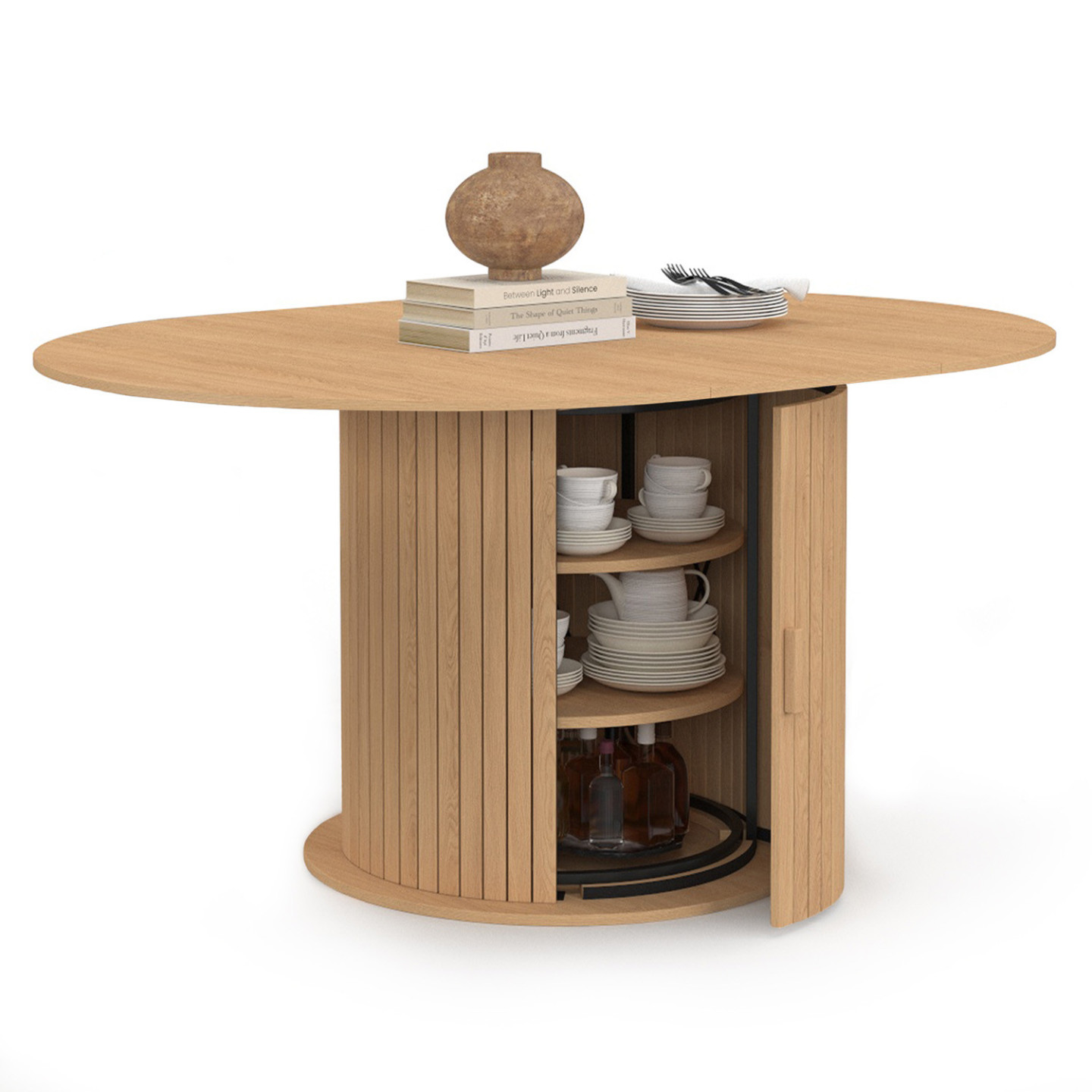 Mesa de comedor redonda extensible para 4-8 personas con patas de ...