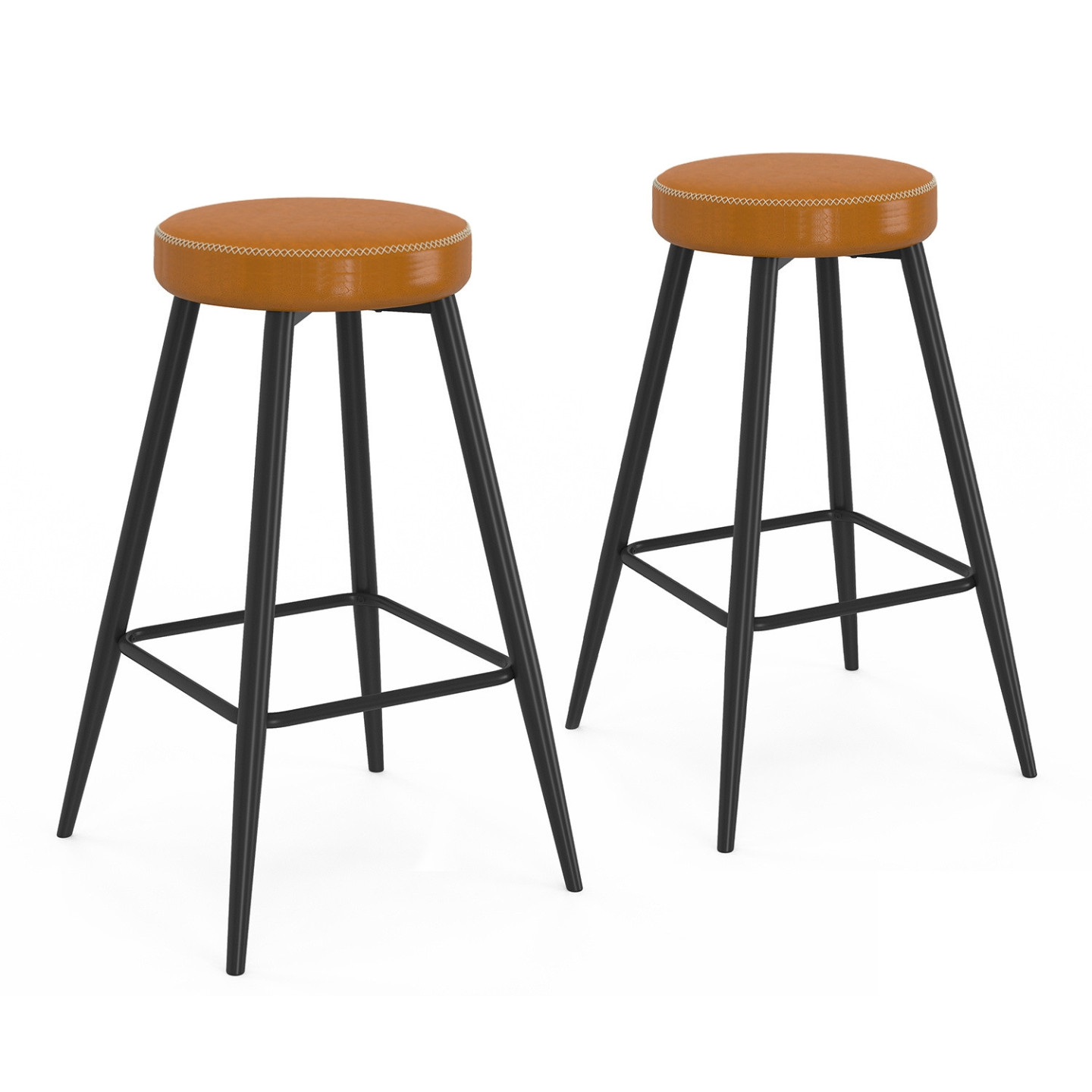 Tabouret De Bar Cuir Et Metal