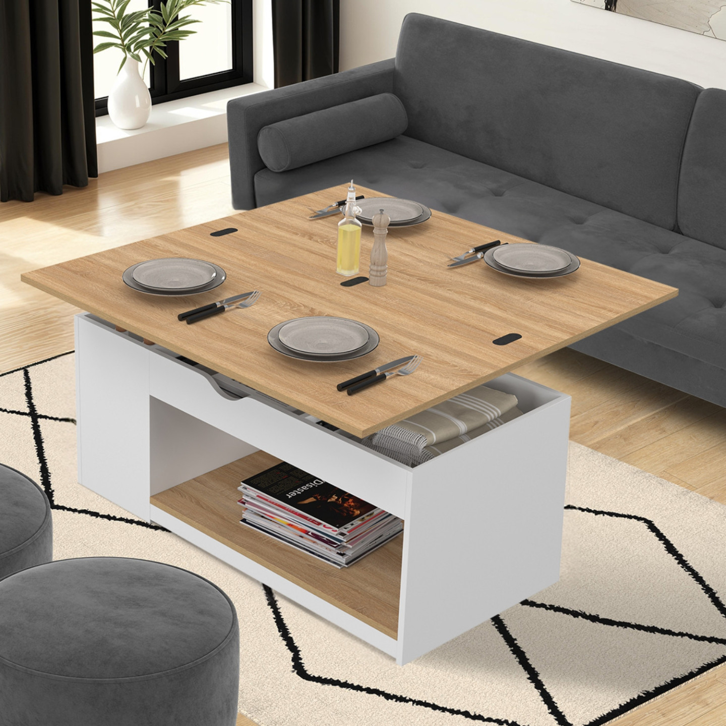 Table Basse Transformable En Table A Manger